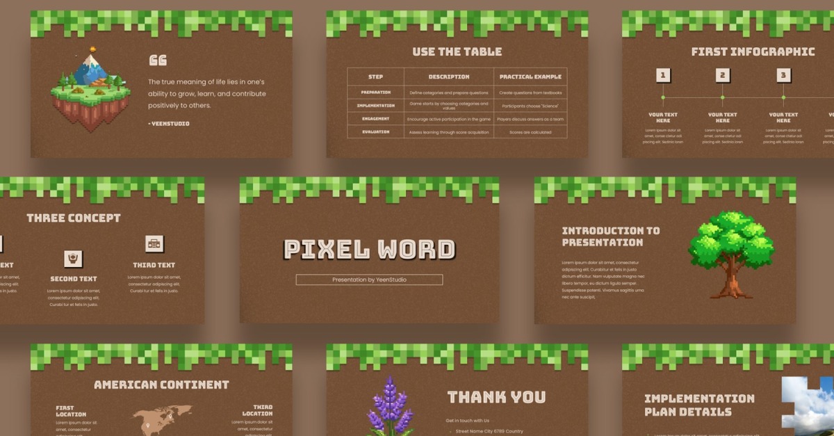 Modello di presentazione di PowerPoint Pixel