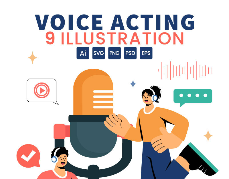 9 Dubbing and Voice Acting Illustration - TemplateMonster