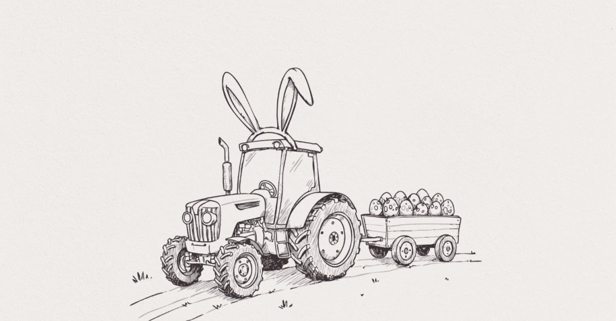 Farm Tractor Sublimation, Easter Tractor PNG, Digital Download, Easter ...