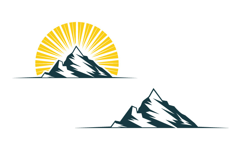Logotipo da High Mountain Vector ícone design ilustração v.1