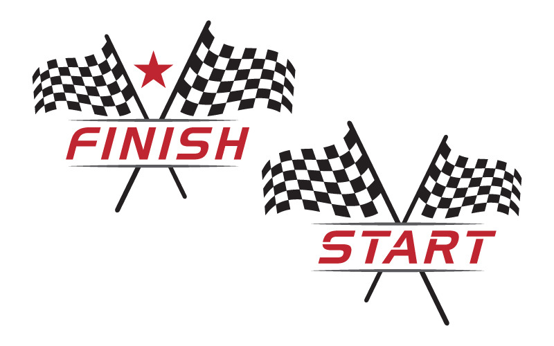 Race flag checkered Logo design illustration vector v.10