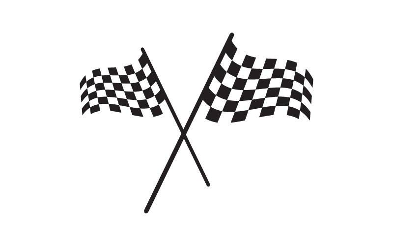 Race flag checkered Logo design illustration vector v.3