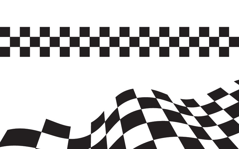 Race flag checkered Logo design illustration vector v.8