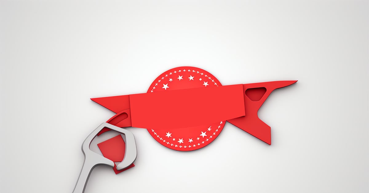 Blank red sticker design, blank red ribbon design