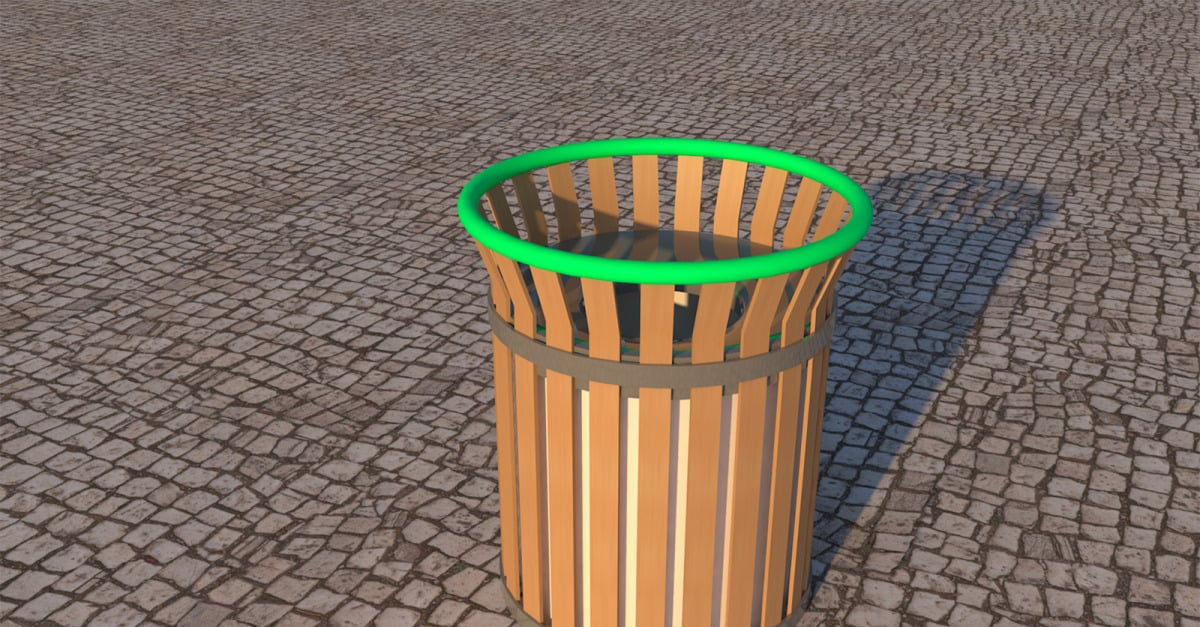 Realistic Trash Can 3D Model for Urban Scenes