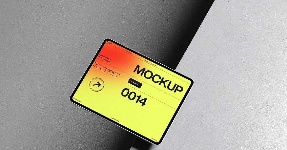 Floating Tablet Mockup with Perspective - TemplateMonster