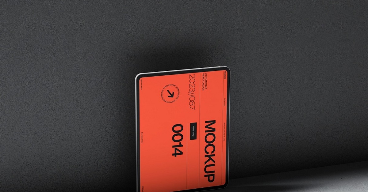 Vertical Tablet Mockup Against Wall #504859 - TemplateMonster