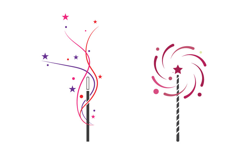 Magic Sticks circus Vector illustration Icon Logo Template design v.1