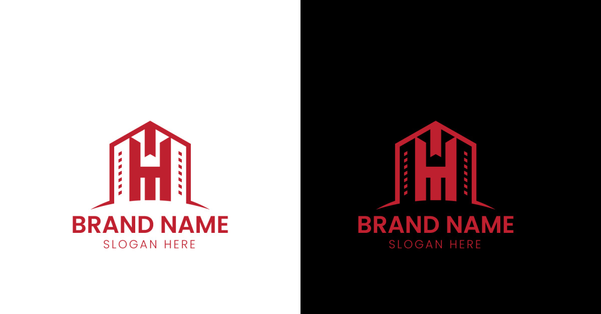 Letter H building logo-868 #505096 - TemplateMonster