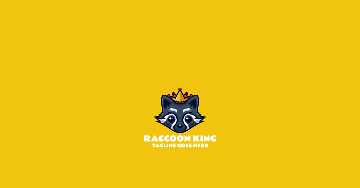 Raccoon King Simple Mascot Logo #505265 - TemplateMonster
