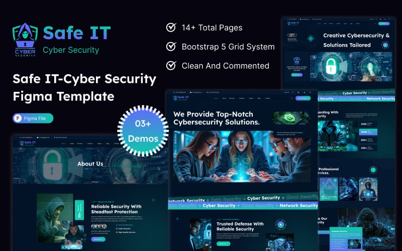 SafeIT Cyber Security Figma Template - TemplateMonster