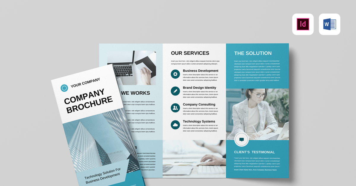Trifold Brochure Template | Microsoft Word & Adobe Indesign
