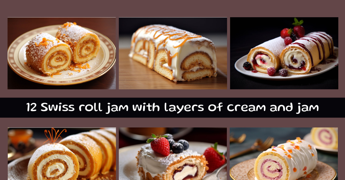 Swiss roll jam with layers of cream and jam - TemplateMonster