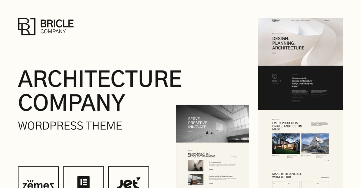 Bricle - Bootstrap Architecture WordPress Theme
