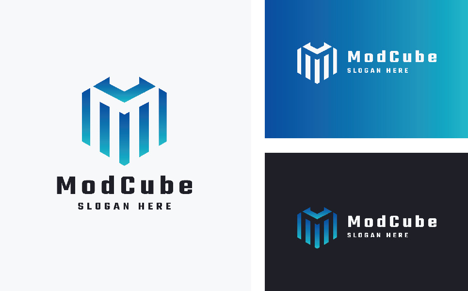 Logotipo de la empresa Mode Cube con la letra M