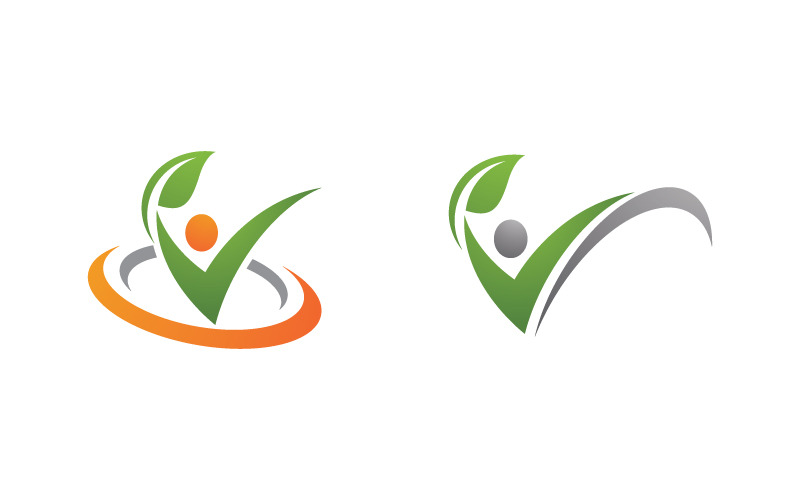 Healthy life Human character logo sign illustration v.11