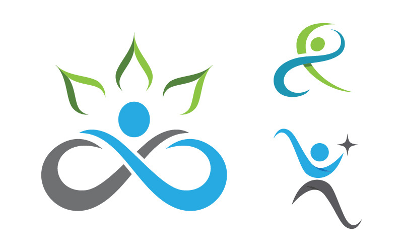 Healthy life Human character logo sign illustration v.3