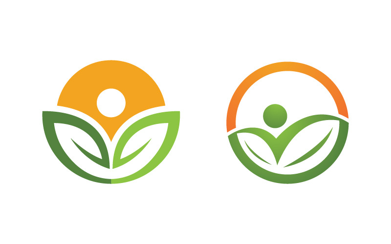 Healthy life Human character logo sign illustration v.7
