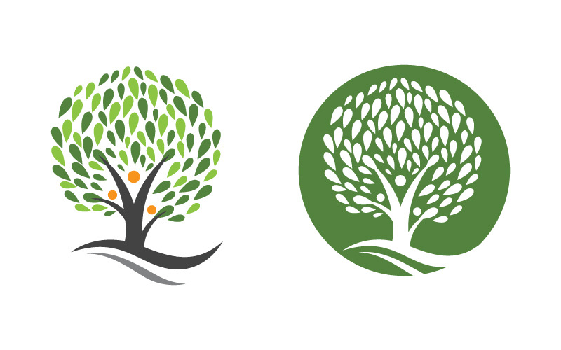 Healthy life tree leaf concept logo design template v.10