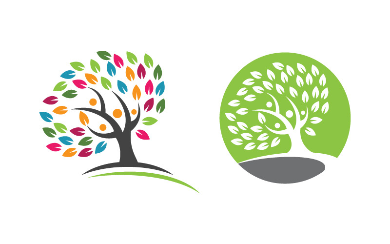 Healthy life tree leaf concept logo design template v.11