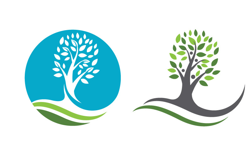 Healthy life tree leaf concept logo design template v.13