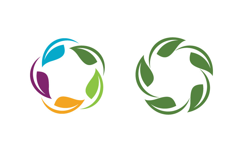 Healthy life tree leaf concept logo design template v.46