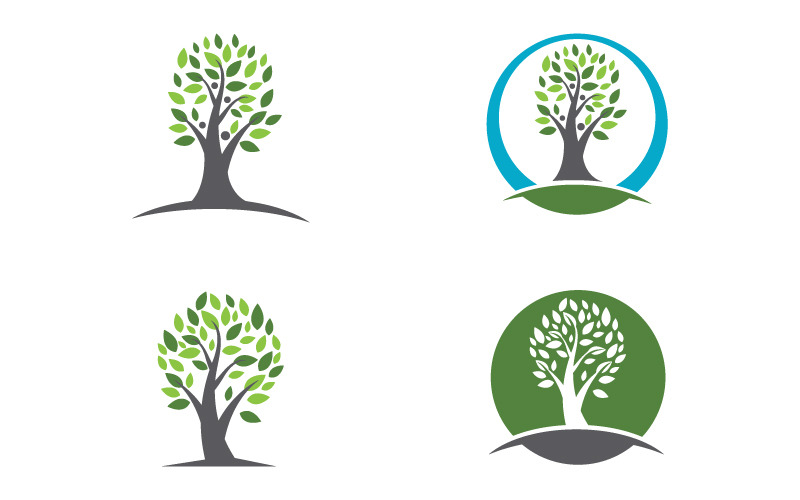 Healthy life tree leaf concept logo design template v.4