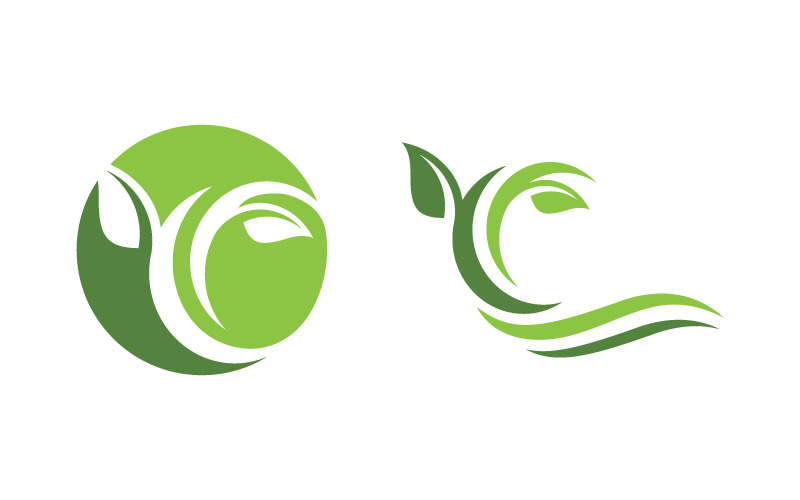 Healthy life tree leaf concept logo design template v.50