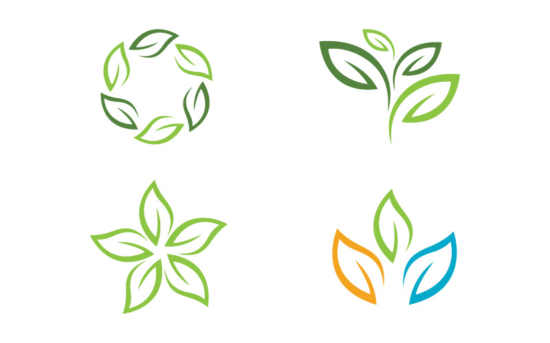 Healthy life tree leaf concept logo design template v.57