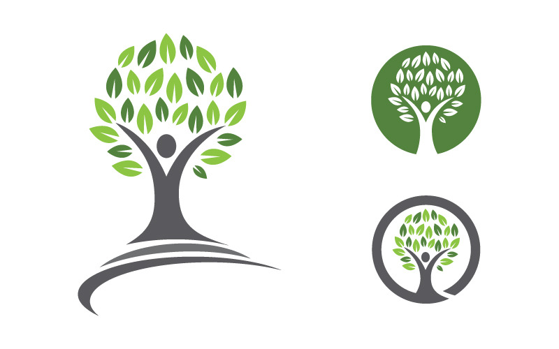 Healthy life tree leaf concept logo design template v.30