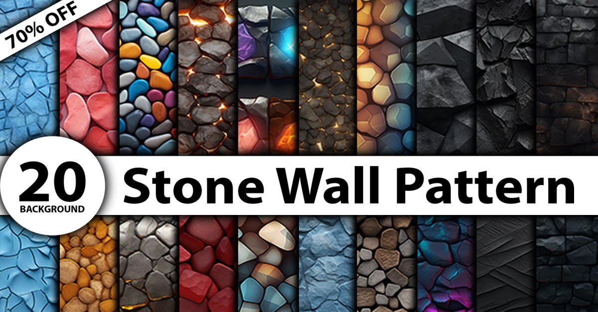 Stone wall pattern bundle #507075 - TemplateMonster