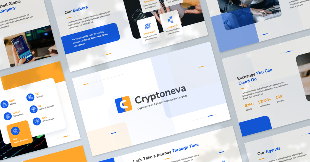 Modelo de PowerPoint de criptomoeda e Bitcoin