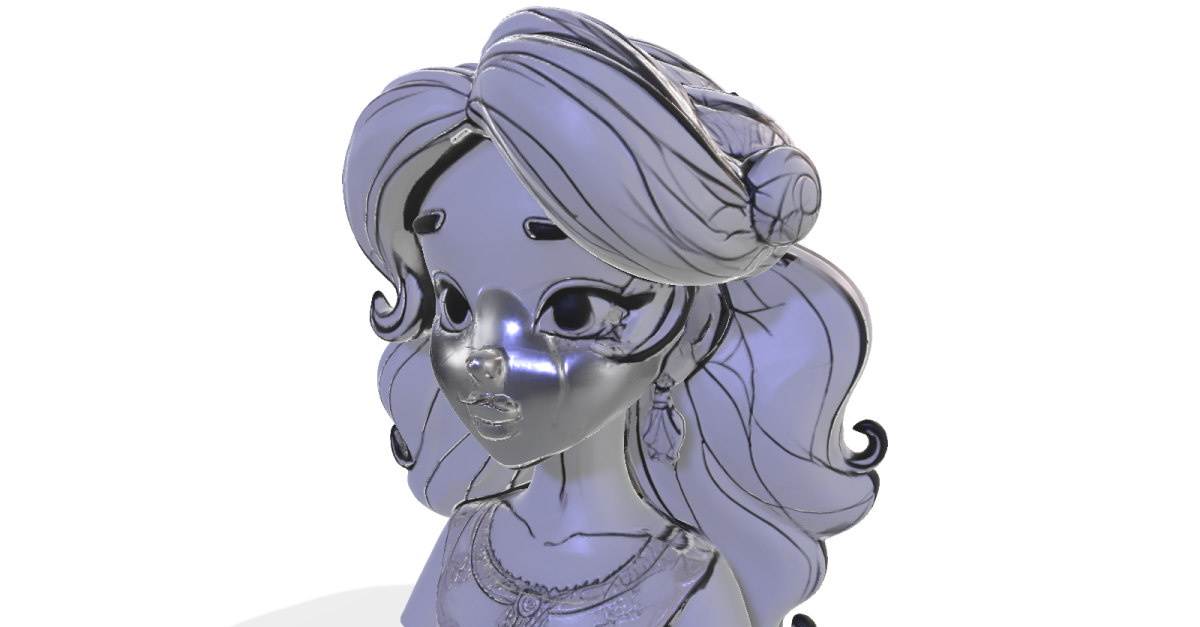 Enchanted Princess Decorative Bust Free 3D Model