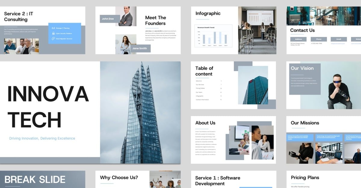 Innovatech - Company Profile PowerPoint - TemplateMonster