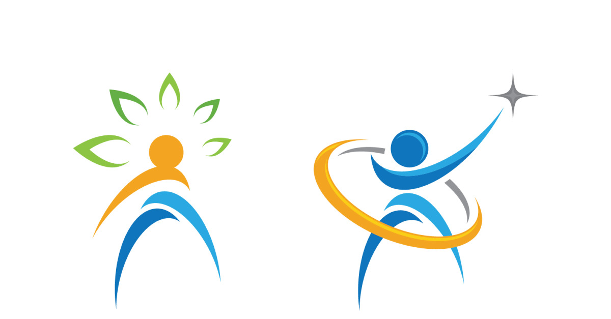 Healthy life Human character logo sign illustration v.101