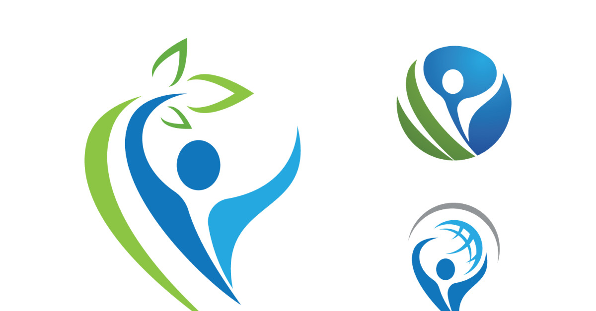 Healthy life Human character logo sign illustration v.81