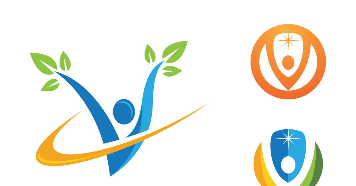 Healthy life Human character logo sign illustration v.114