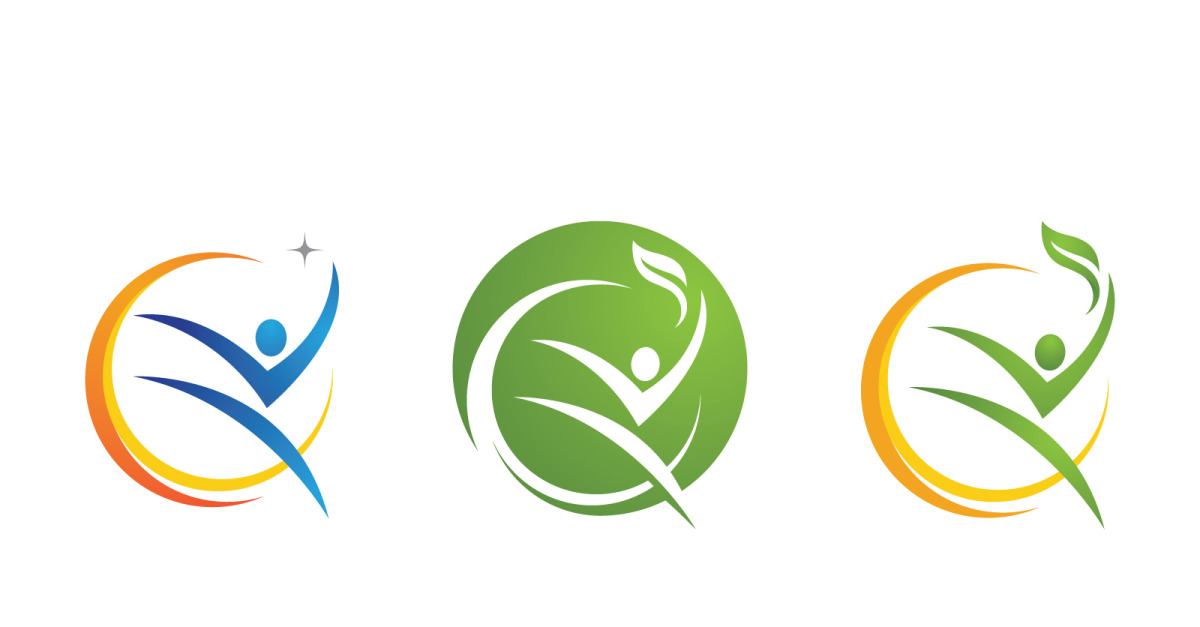 Healthy life Human character logo sign illustration v.116