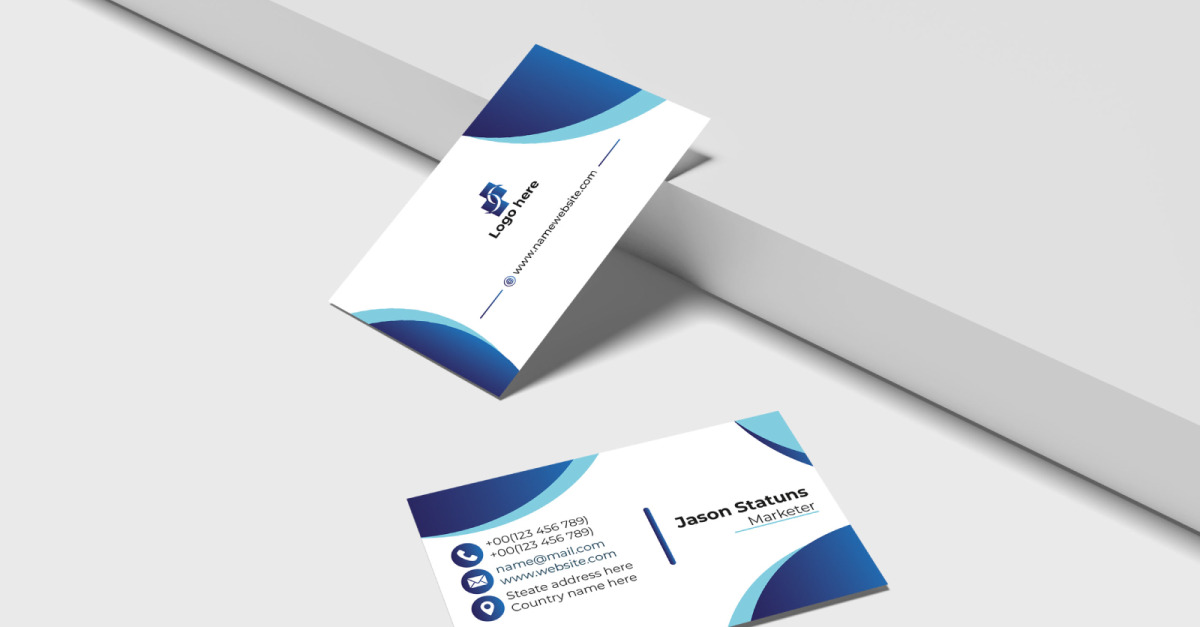 Corporate printable business card template - TemplateMonster