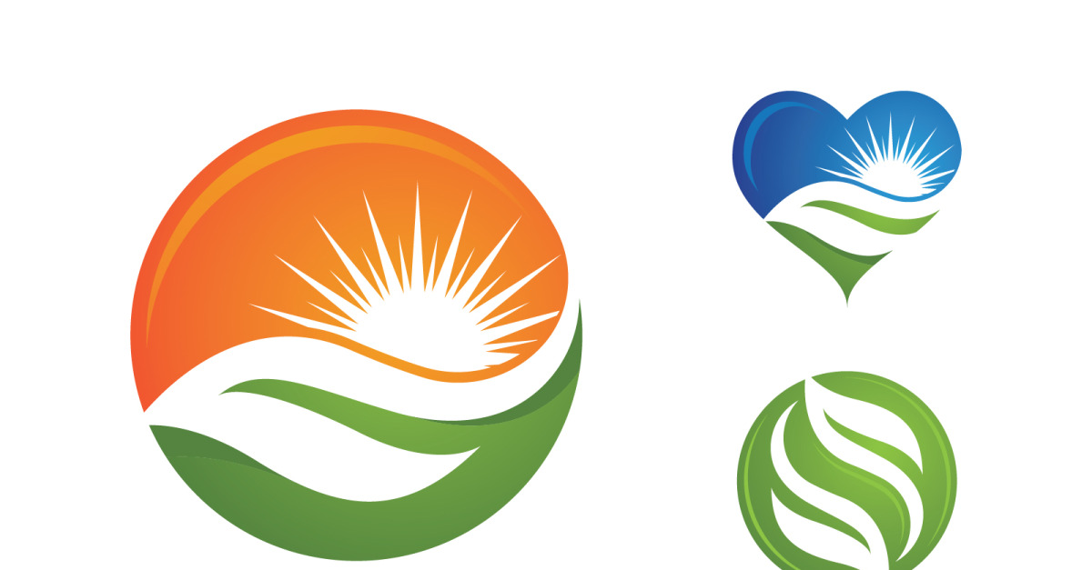 Healthy life tree leaf concept logo design template v.64