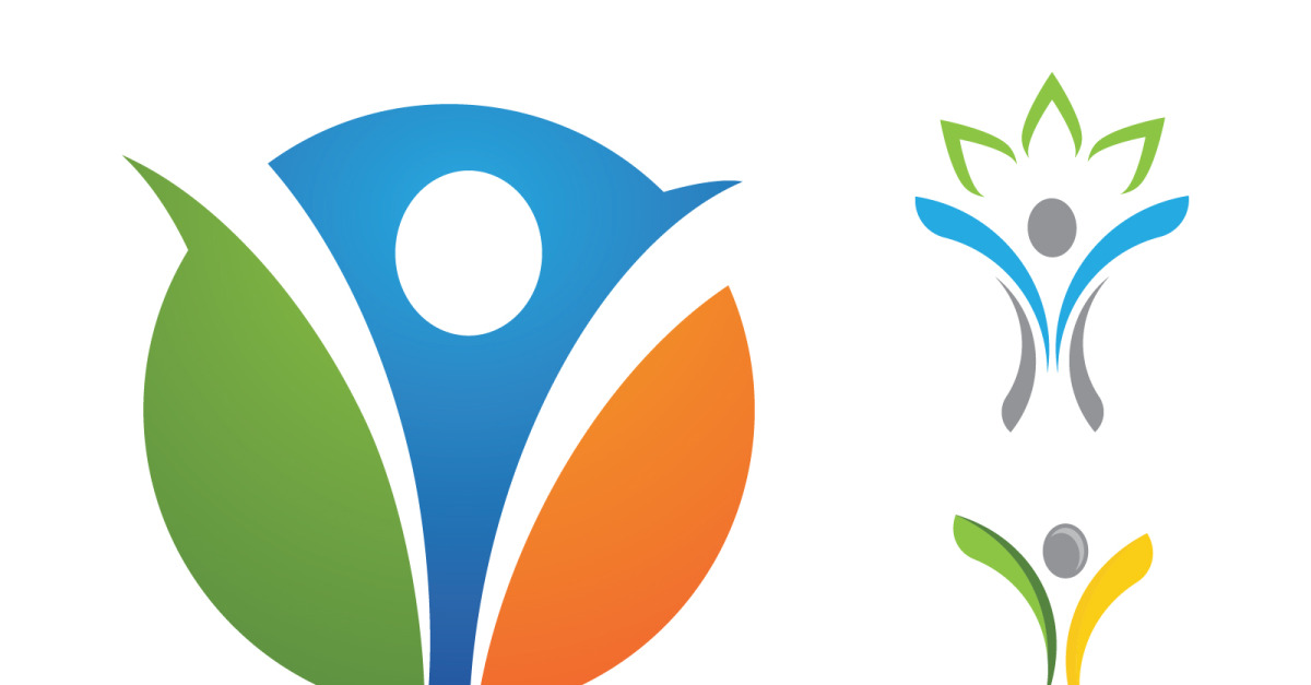 Healthy life Human character logo sign illustration v.158