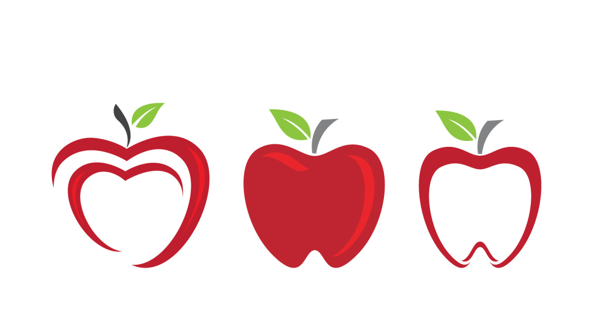 Apple taze logo vektör tasarım simgesi çizimi v.2