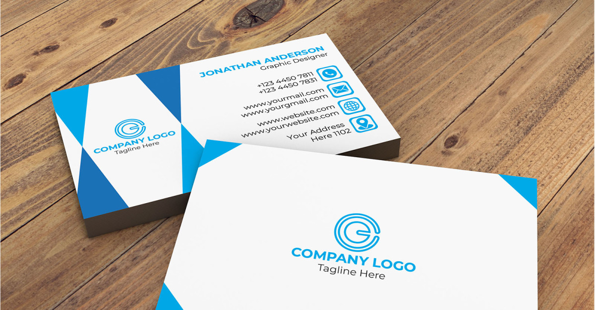 Corporate Business Card template (V-100) - TemplateMonster