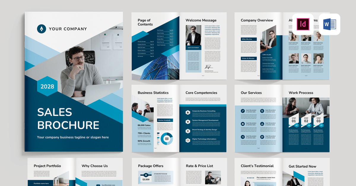 Sales Brochure Template | Microsoft Word & Adobe Indesign