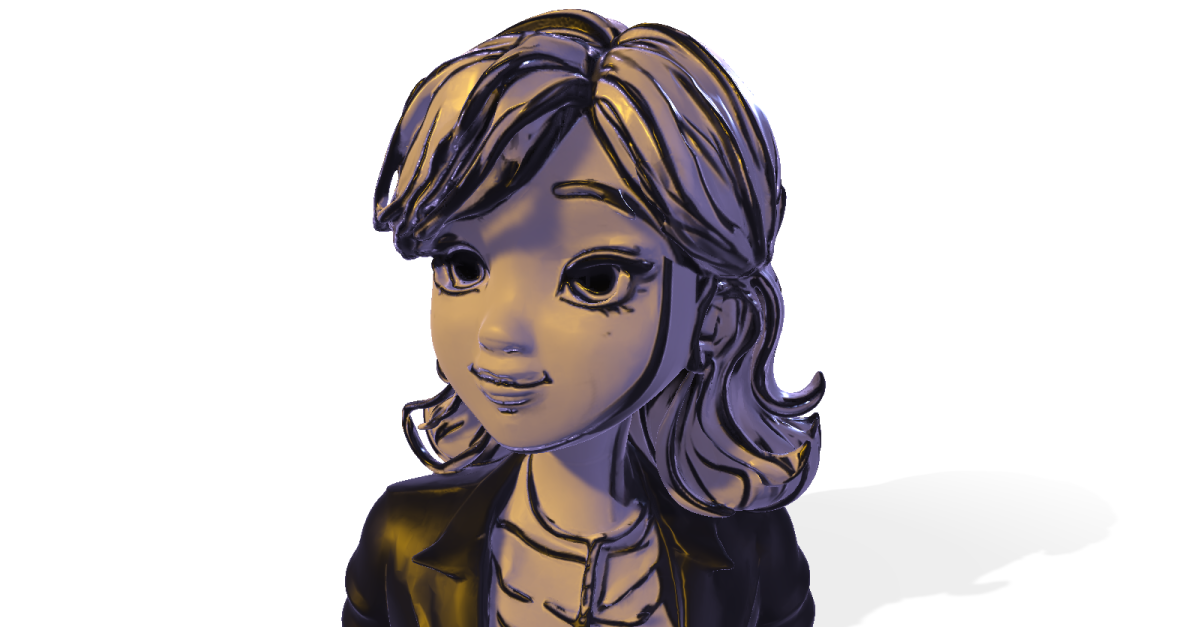 Stylized Female Character Bust Free 3D Model