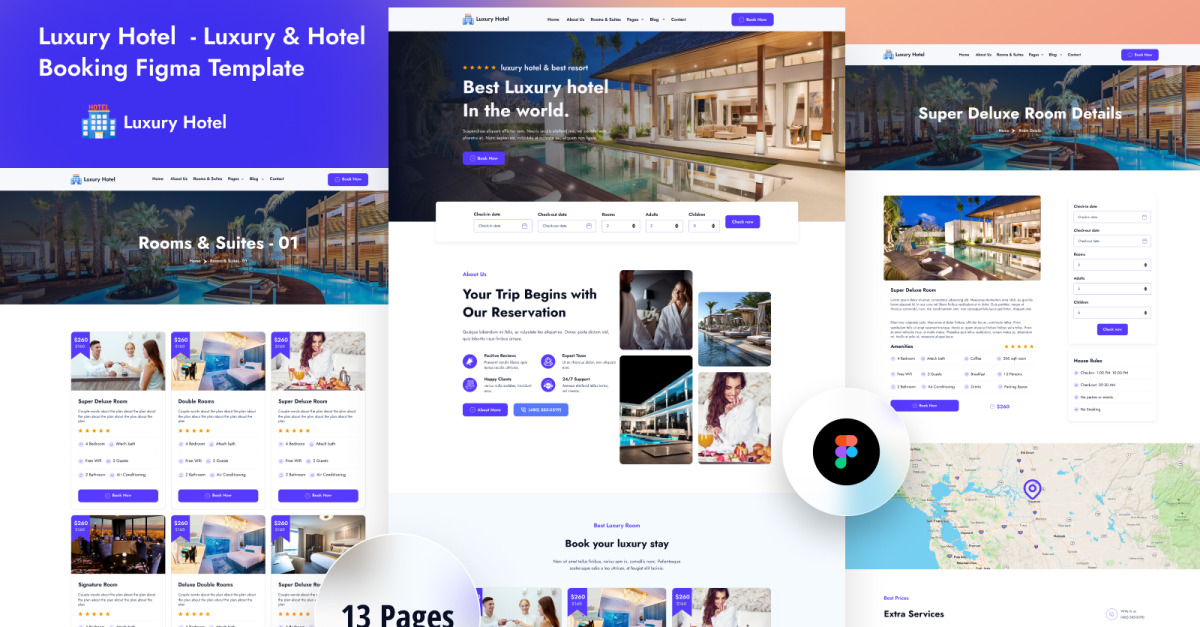Luxury Hotel - Luxury & Hotel Booking Figma Template