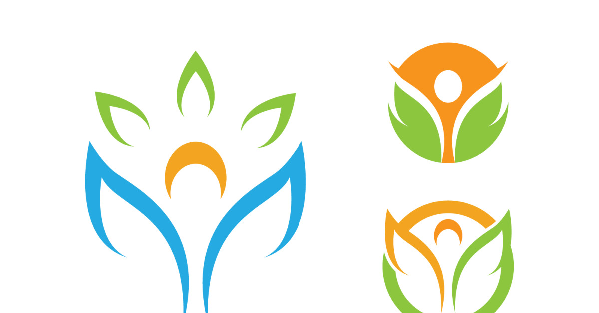 Healthy life Human character logo sign illustration v.176