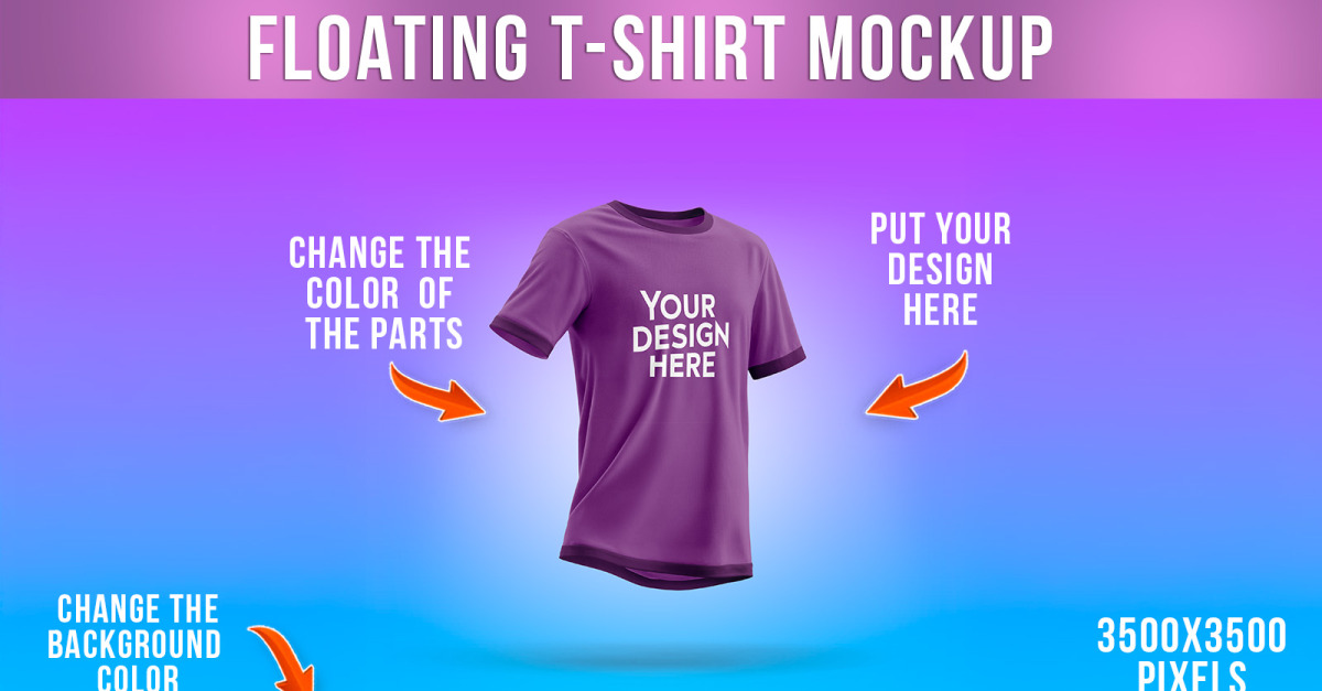 A Floating T-shirt Mockup #511666 - TemplateMonster