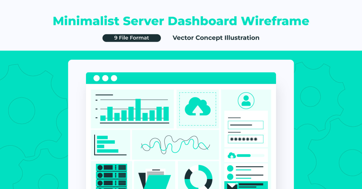 Minimalist Server Dashboard Wireframe – Web UI Concept