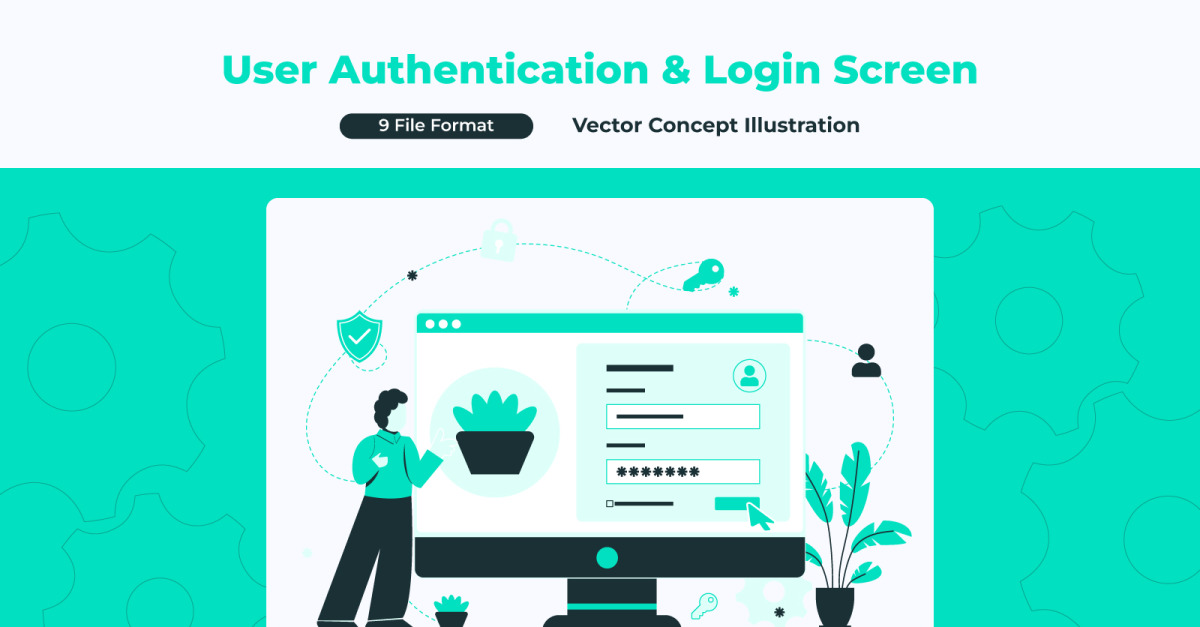 User Authentication and Login Form – Desktop UI Concept illustration